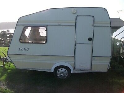 Compass Echo 340 Touring Caravan 1985/86 Light Retro Awning 2 Berth ...