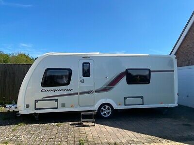 2013 Swift 565 Conqueror Caravan 4 Berth Fixed Single Beds Silver Sided ...